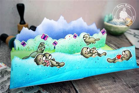 Otterly Adorable Pop Up Card Ink And Paw Prints