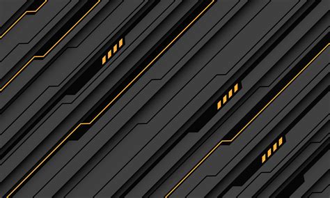 Abstractb Yellow Black Line Circuit Cyber Slash Dynamic Geometric On Grey Design Modern