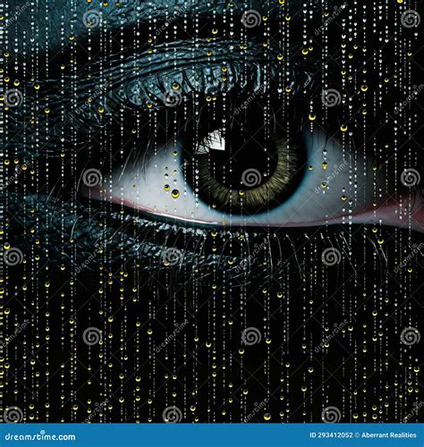 The Eye Of A Woman Is Surrounded By A Matrix Of Dots Stock Illustration Illustration Of