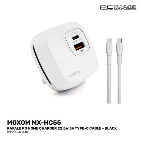 Moxom Mx Hc55 Rafale Pd Home Charger 22 5w 5a Type C Cable White Pc Image