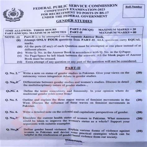 Css Gender Studies Paper 2023 Jahangirs World Times