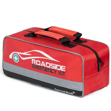 General Medi 127 Pieces Roadside Car Emergency Kit Include Mini First