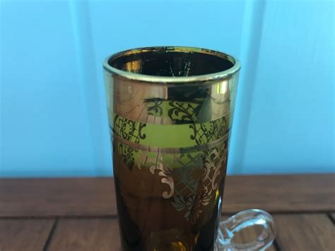 Five Brown Aperitif Glasses Pousse Cafe Glasses Liqueur Etsy