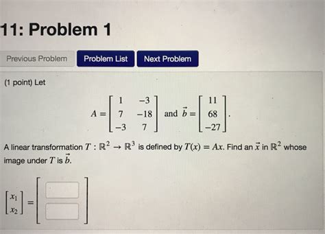 Solved 11 Problem 1 Previous Problem Problem List Next