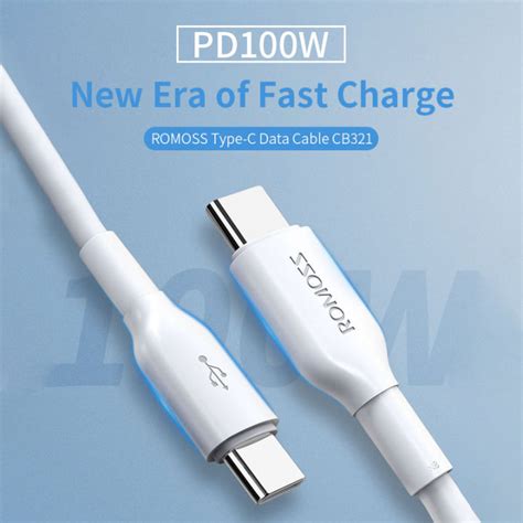 Romoss Cb321 1m Data Cable 5a Pd100w Super Fast Charge Large Current