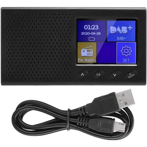 Radio De Poche Radio Fm Portable Dab Bluetooth Numérique Avec Lecteur De Musique Mp Écran Lcd