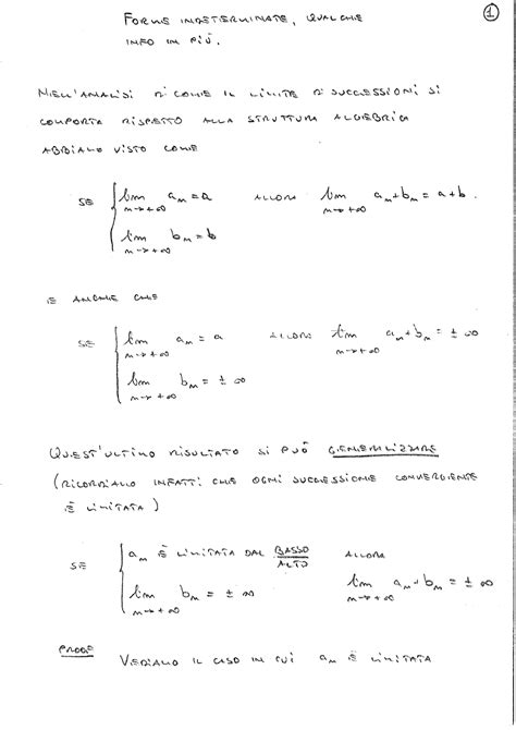 Appunti Su Forme Indeterminate Analisi Matematica 1 Aa 20132014
