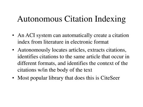 PPT Digital Libraries And Autonomous Citation Indexing PowerPoint