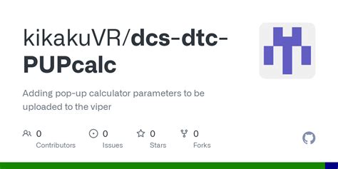 GitHub KikakuVR Dcs Dtc PUPcalc Adding Pop Up Calculator Parameters