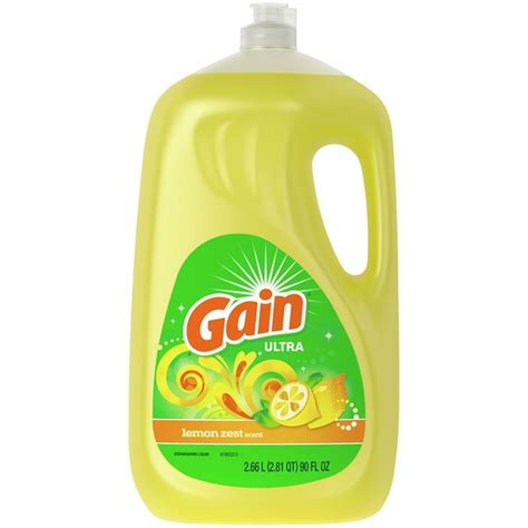 Gain Dishwashing Liquid Dish Soap Lemon Zest Scent 90 Oz Delivery Or