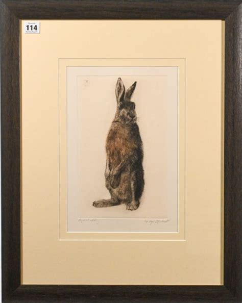 Curt Meyer Eberhardt Kurt Meyer Eberhardt Original Etching Standing Hare With Pencil