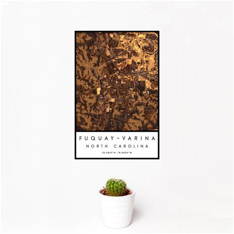 Fuquay Varina North Carolina Map Print In Ember — Jace Maps