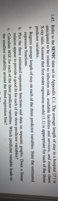 1 45 refer to the senic data set in appendix c 1