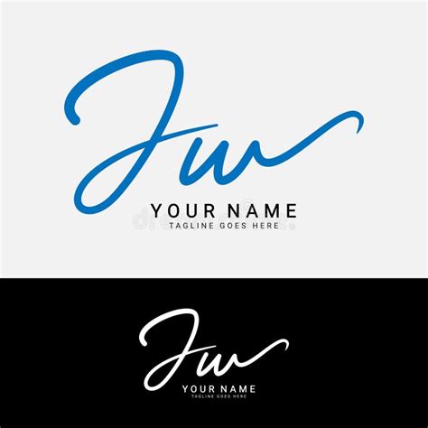 Logotipo De La Letra Inicial J W Jw Logo De La Firma Manuscrita De