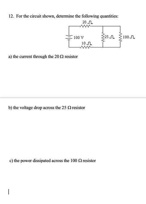 Solved For The Circuit Shown Determine The Following Chegg