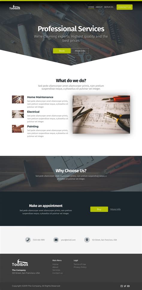 Toolbox Template Customizable Website Theme For Handyman And Home
