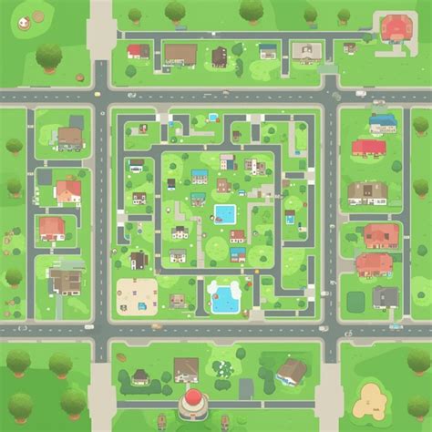 Un Mapa De Dibujos Animados De Una Ciudad Con Muchos Edificios Y árboles Generativo Ai Imagen