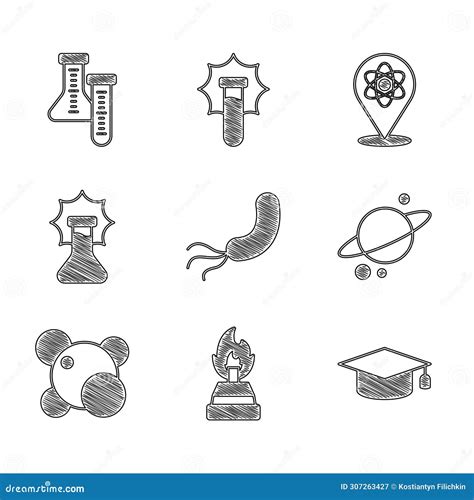 Set Bacteria Alcohol Or Spirit Burner Graduation Cap Planet Saturn