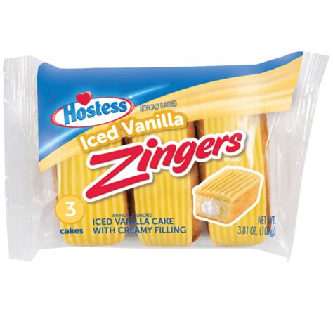 Hostess Zingers Iced Vanilla Three Pack 6x3 81oz Pacific Candy Wholesale