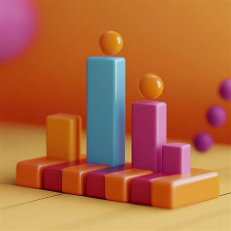 3d Bar Chart Icon Data Analysis And Statistics Logo Illustration