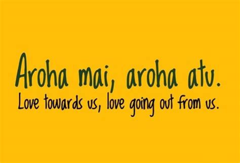 Aroha Mai Aroha Atu Maori Words
