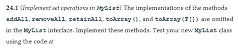 Solved USING JAVA Here Is The Code To Test You Have Chegg