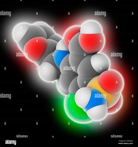 Furosemide Molecular Model Of The Drug Furosemide C12 H11 Cl N2 O5 S