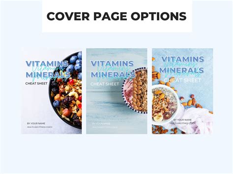 Vitamins And Minerals Cheat Sheet DFY Ebook Lead Magnet For Etsy