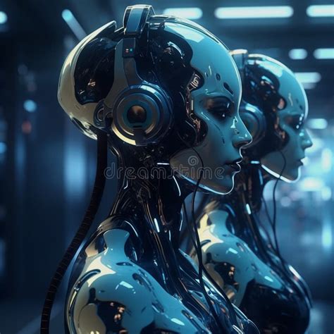 Futuristic Robotsconcept Of Artificial Intelligence For Industrial