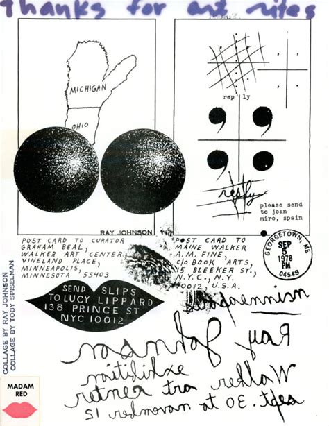 Gallery 98 Walker Art Center Ray Johnson Toby Spiselman Thanks For Art Rites Mailing 1978