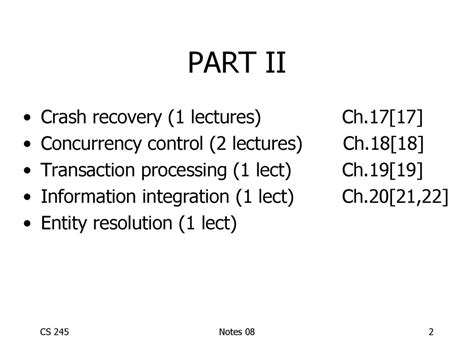 CS 245 Database System Principles Notes 08 Failure Recovery Ppt