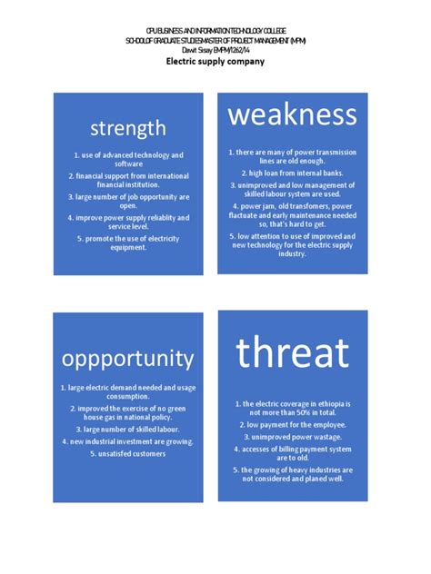 dawit sisay swot anaysis assignment 2 pdf