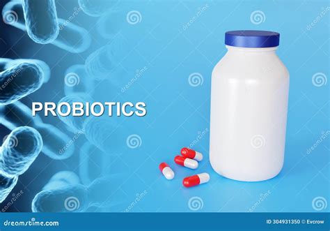Probiotics Banner Template Probiotic In Capsule Stock Illustration