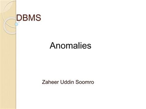 Dbms Anomalies Ppt