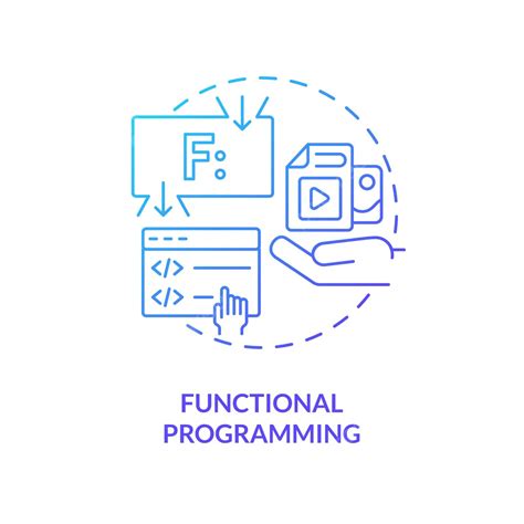 Functional Programming Blue Gradient Concept Icon Infographic Graphic Type Vector Infographic
