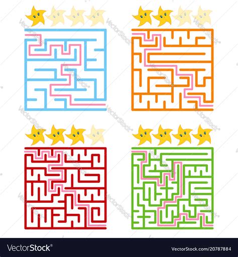 A Square Labyrinth With An Entrance And Exit Vector Image