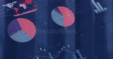 Pie Charts And Bar Graphs Animation Over Global Financial Data Stock Footage Video Of Digital