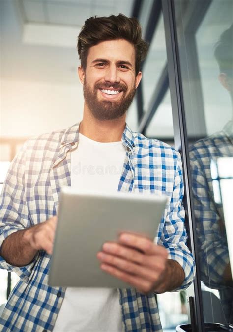 Office Businessman And Portrait With Tablet For Software Company Page And Online With