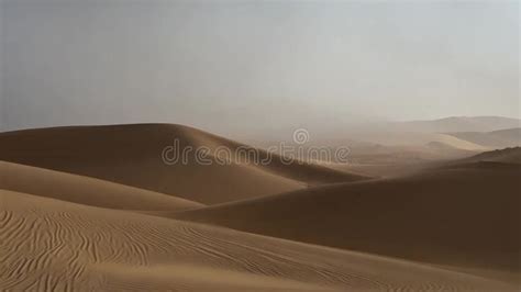 Wind Blowing Sand Creating Dust Devil In Desert Landscape Stock Footage