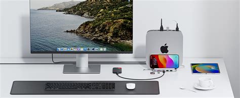 PULWTOP Mac Mini Hub M1 M2 With M 2 SSD Enclosure NOT For M4 2024 8 In 1 Vertical Mac Mini