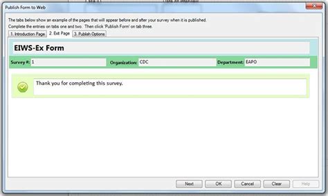 Survey Publish User Guide Epi Info CDC
