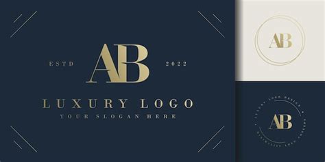 Modelo De Design De Logotipo De Letra Ab De Monograma Moderno Vetor Premium