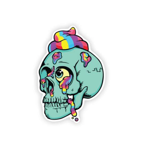 Rainbow Skull Sticker