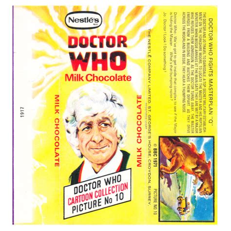 Nestle Doctor Who Milk Chocolate No 10 Wrapper 1971 72