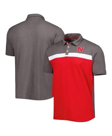Colosseum Mens Charcoal Nebraska Huskers Two Yutes Polo Shirt Macys