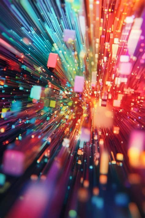 Abstract Digital Art With Vibrant Colors And Dynamic Geometric Shapes