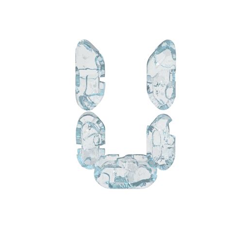 Premium Vector Ice Symbol In The Form Of A Digital Font Letter U