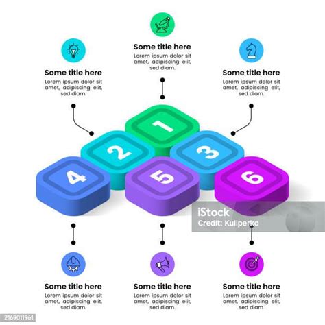인포그래픽 템플릿 숫자와 6단계가 있는 아이소메트릭 사각형 0명에 대한 스톡 벡터 아트 및 기타 이미지 0명 개념 계획
