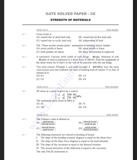 R K Kanodia Strength Of Materials Notes For IES IAS GATE SSC Railway