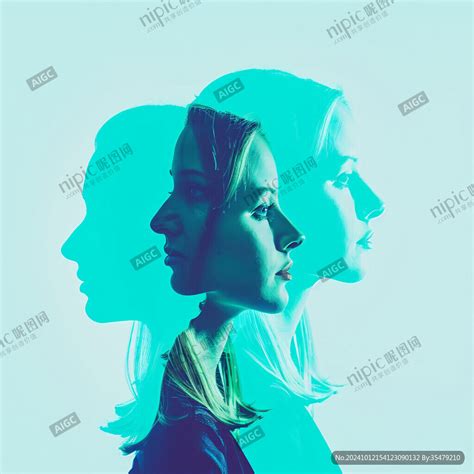 Ai创作图美女人物侧脸 人物肖像 绿色组头 脸部侧面轮廓剪影 人物头像模型 半侧面人像 人头侧面形状 手绘女性侧脸 光影人物素材 人物情绪插画